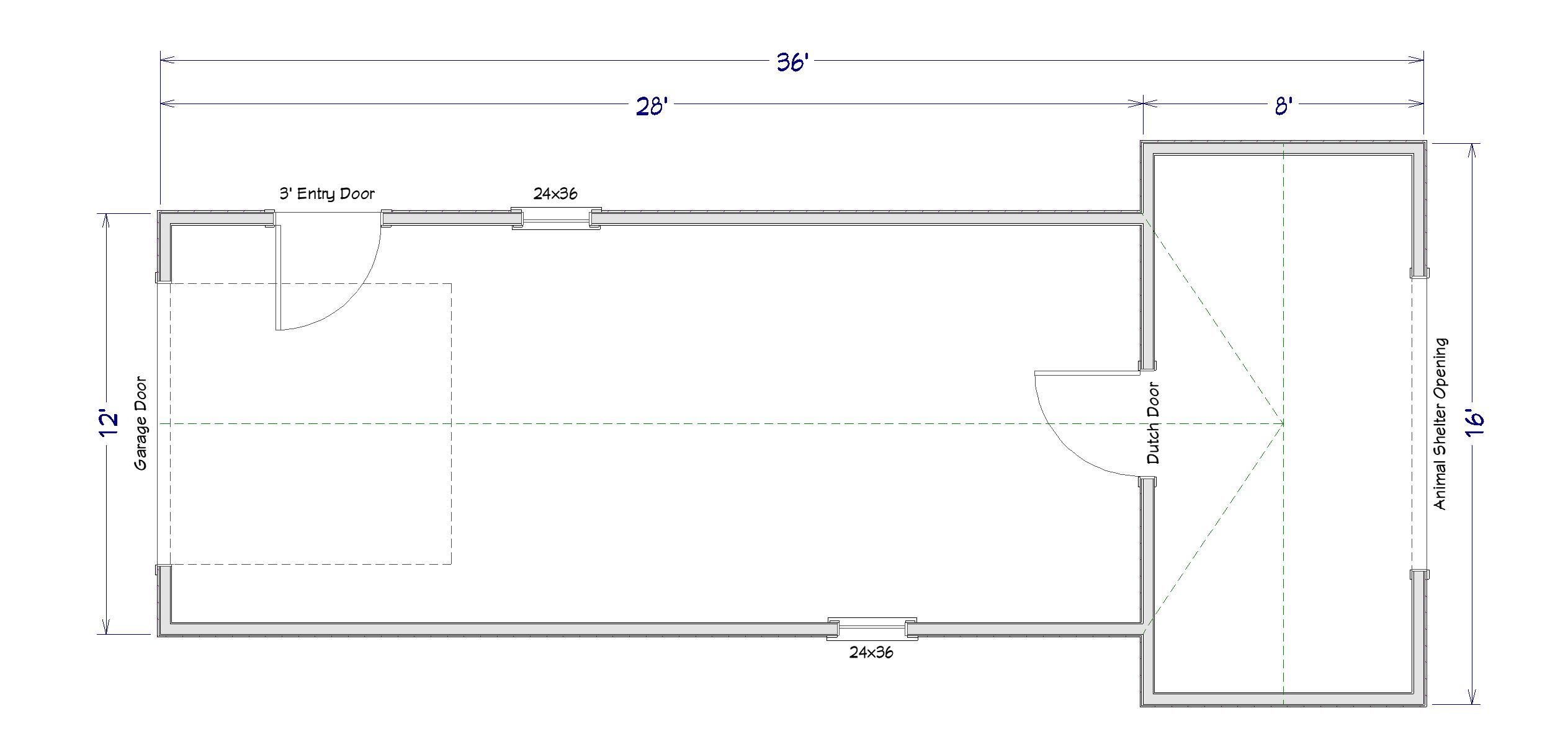 Garage Run in shed combo - Montana Shed Center