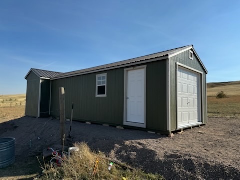 Garage Run in shed combo - Montana Shed Center